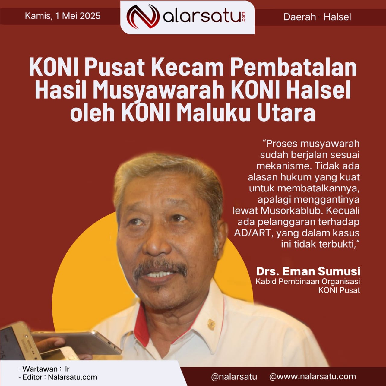 KONI Pusat Kecam Pembatalan Hasil Musyawarah KONI Halsel oleh KONI ...