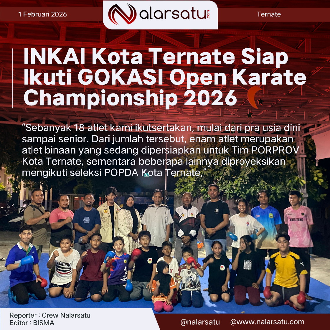 INKAI Kota Ternate Siap Ikuti GOKASI Open Karate Championship 2026 ...